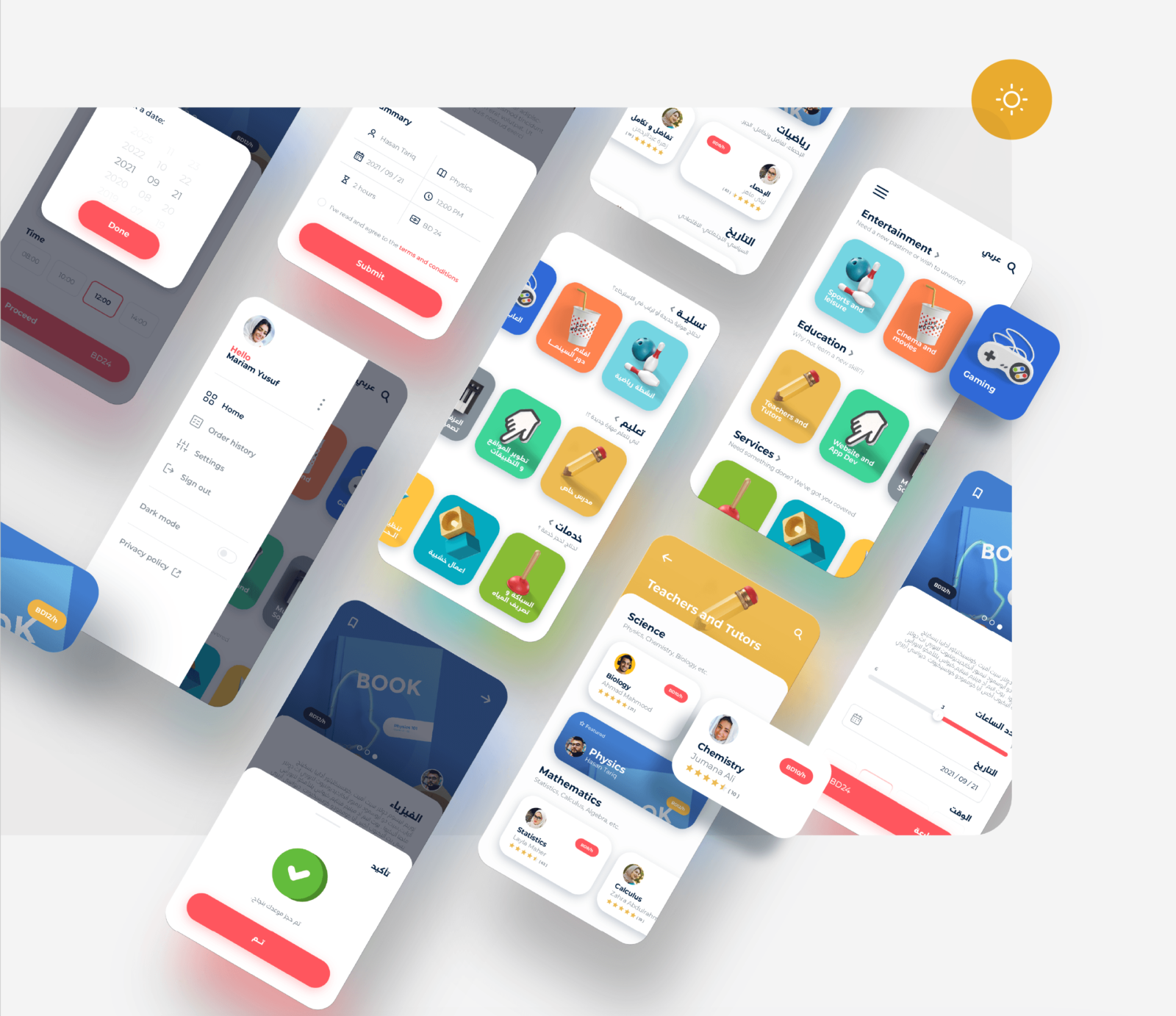 Servee - service booking app UI design - Mythical